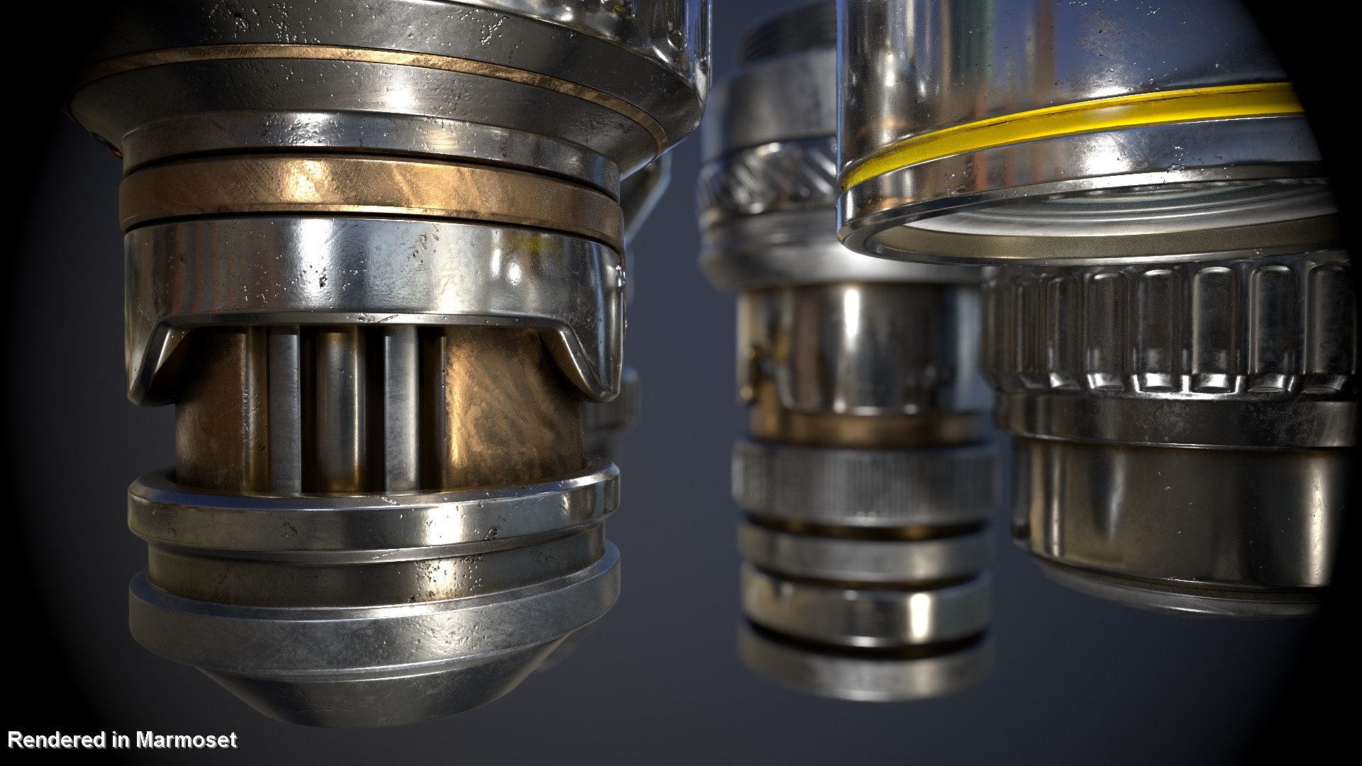 Microscope Objectives 5 Different 3D Model - TurboSquid 1835734