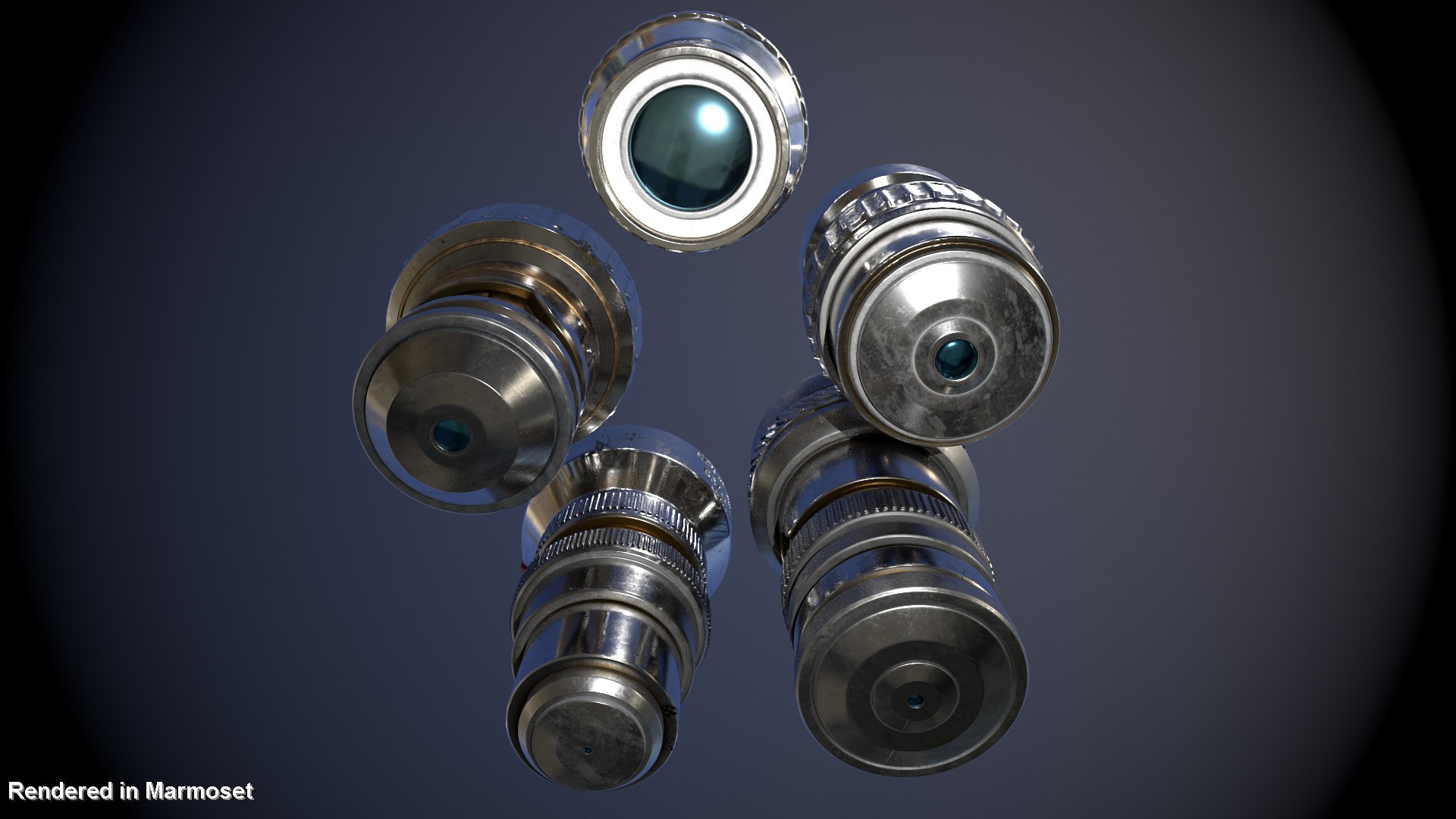 Microscope Objectives 5 Different 3D Model - TurboSquid 1835734