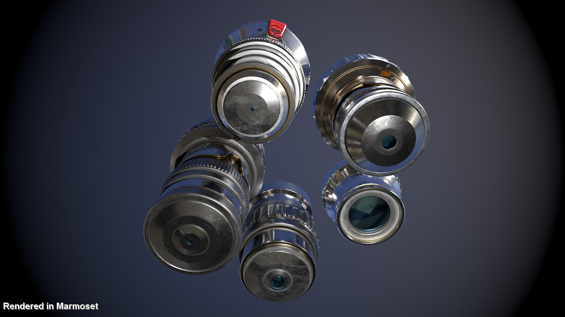 Microscope Objectives 5 Different 3D Model - TurboSquid 1835734