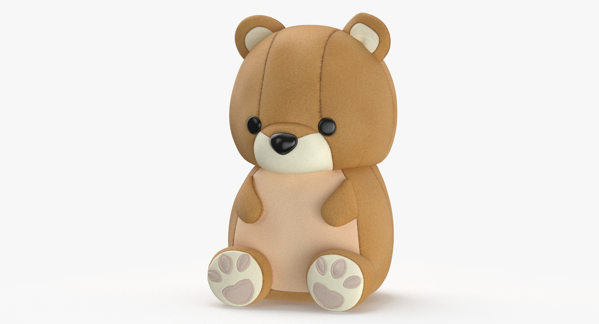 Stuffed Animals Bear Brown And White 3D Model - TurboSquid 2236315
