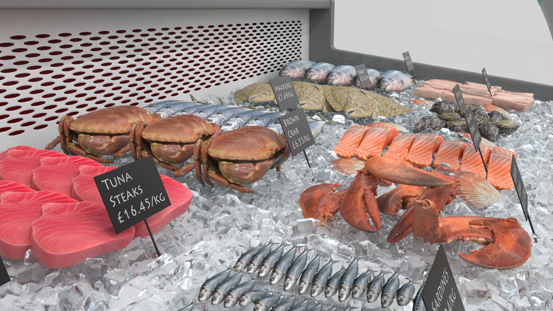 3D Supermarket Fish Counter - TurboSquid 2031062