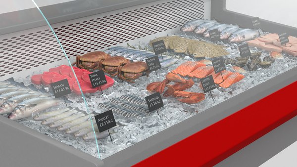 modelo 3d Supermarket Fish Counter - TurboSquid 2031062