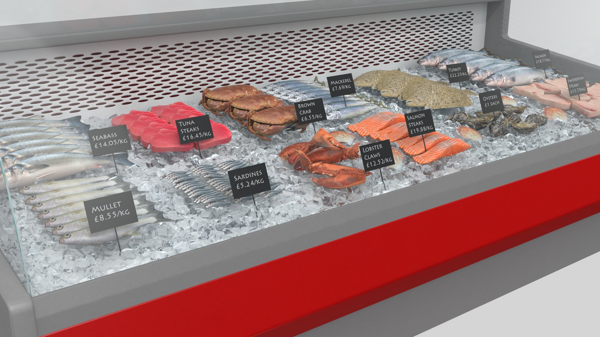 3D Supermarket Fish Counter - TurboSquid 2031062