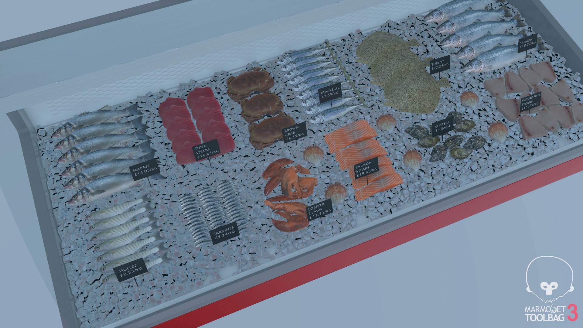 3D Supermarket Fish Counter - TurboSquid 2031062