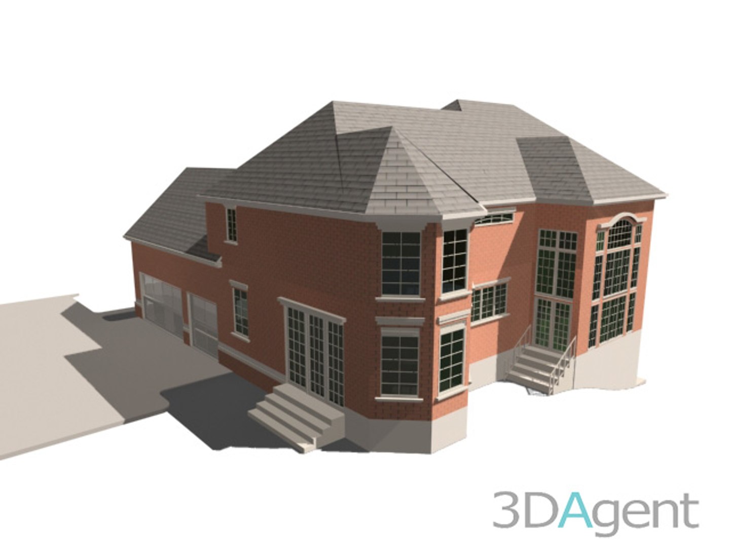 3d model income house exterior