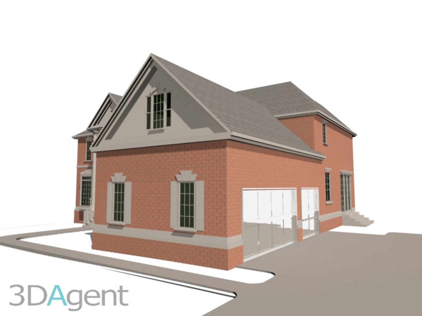 3d model income house exterior