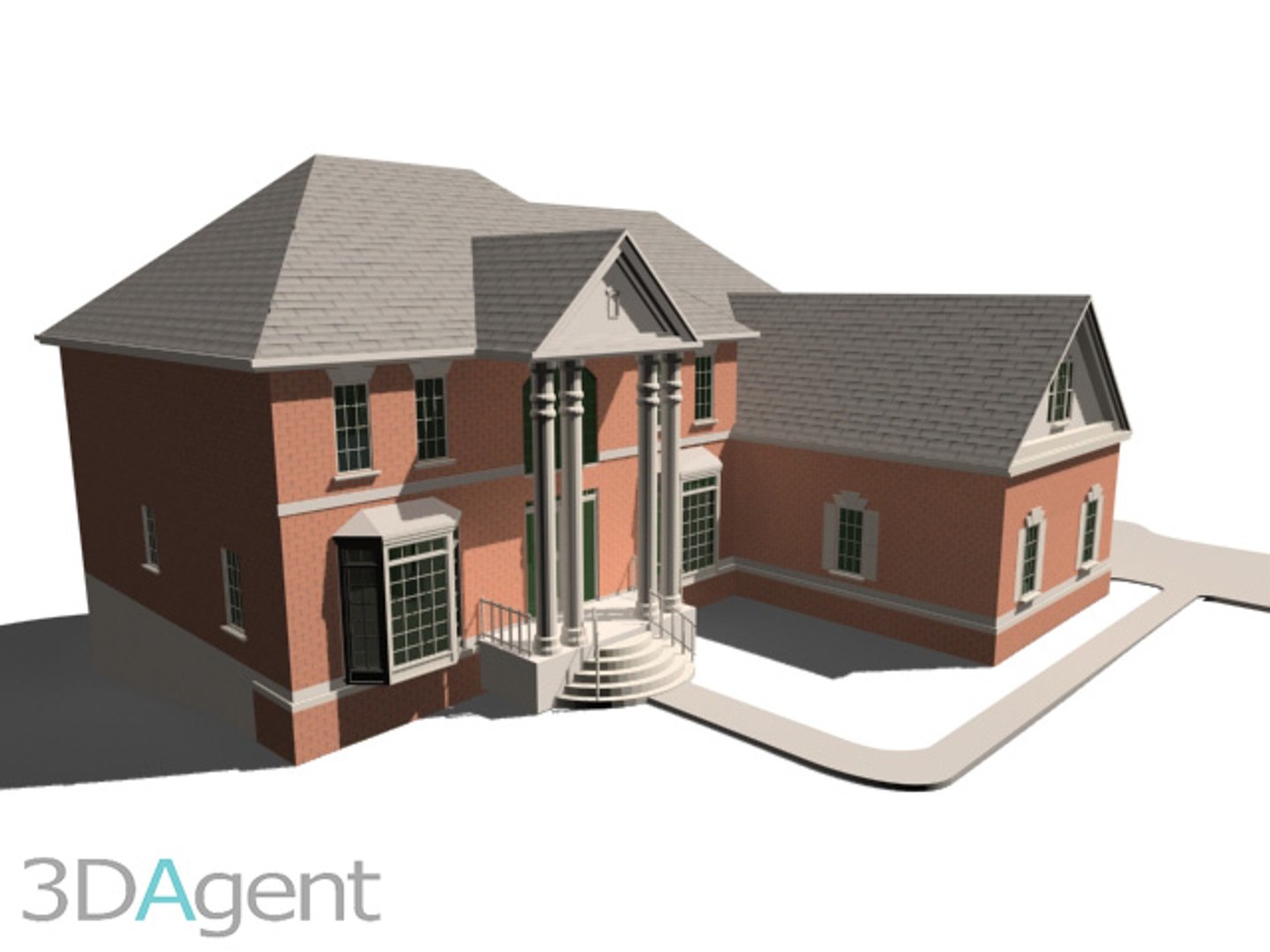 3d model income house exterior