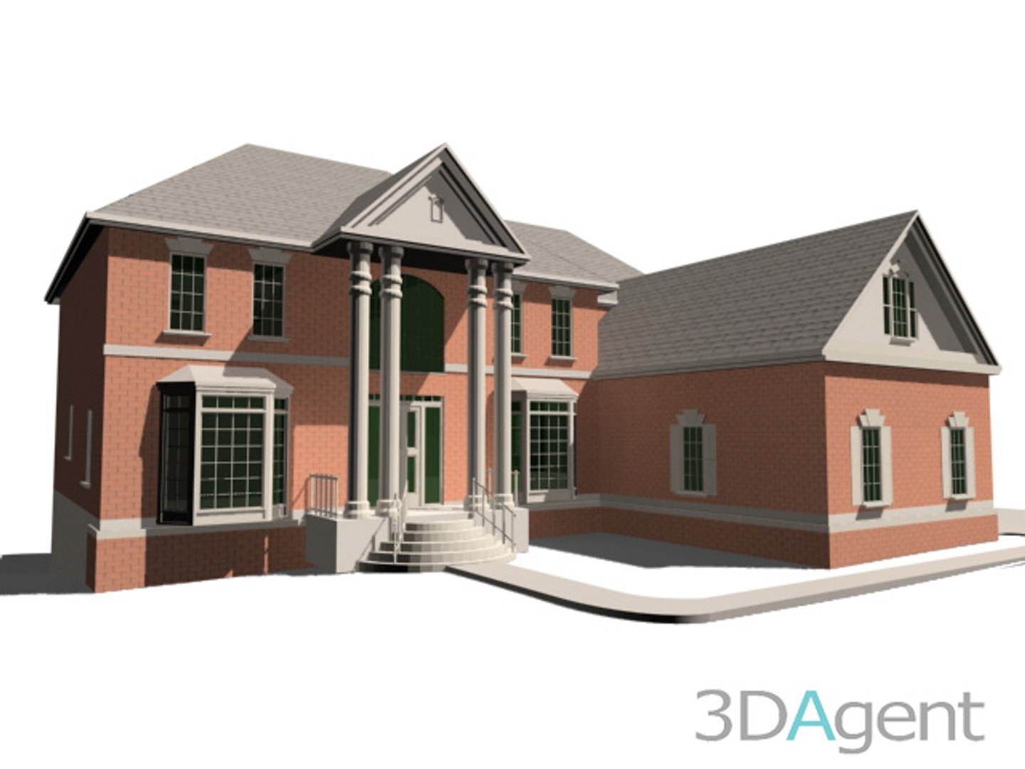 3d model income house exterior