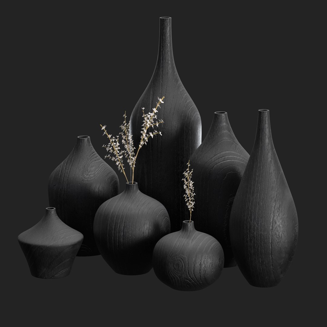 3D Charred Ash Bud Vases - TurboSquid 2047575