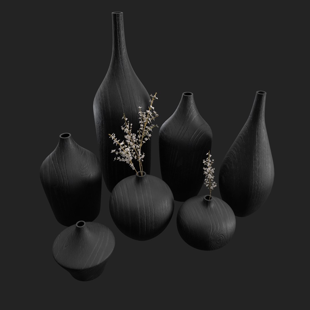 3D Charred Ash Bud Vases - TurboSquid 2047575