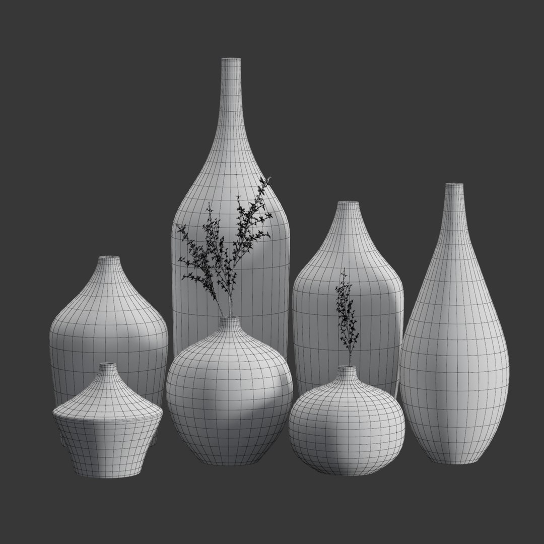 3D Charred Ash Bud Vases - TurboSquid 2047575