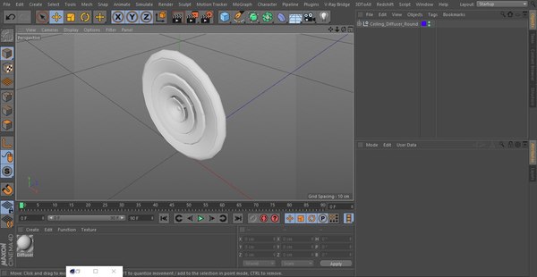 modelo 3d Difusor de Techo Redondo - TurboSquid 1962207