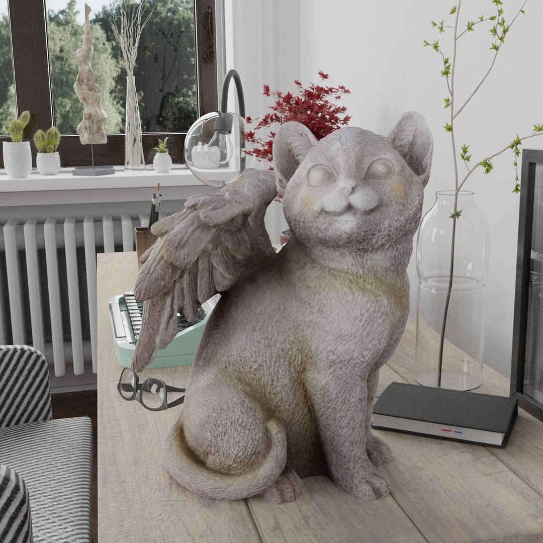 3D Cat Angel Photorealistic PBR Low-poly Model - TurboSquid 2055701