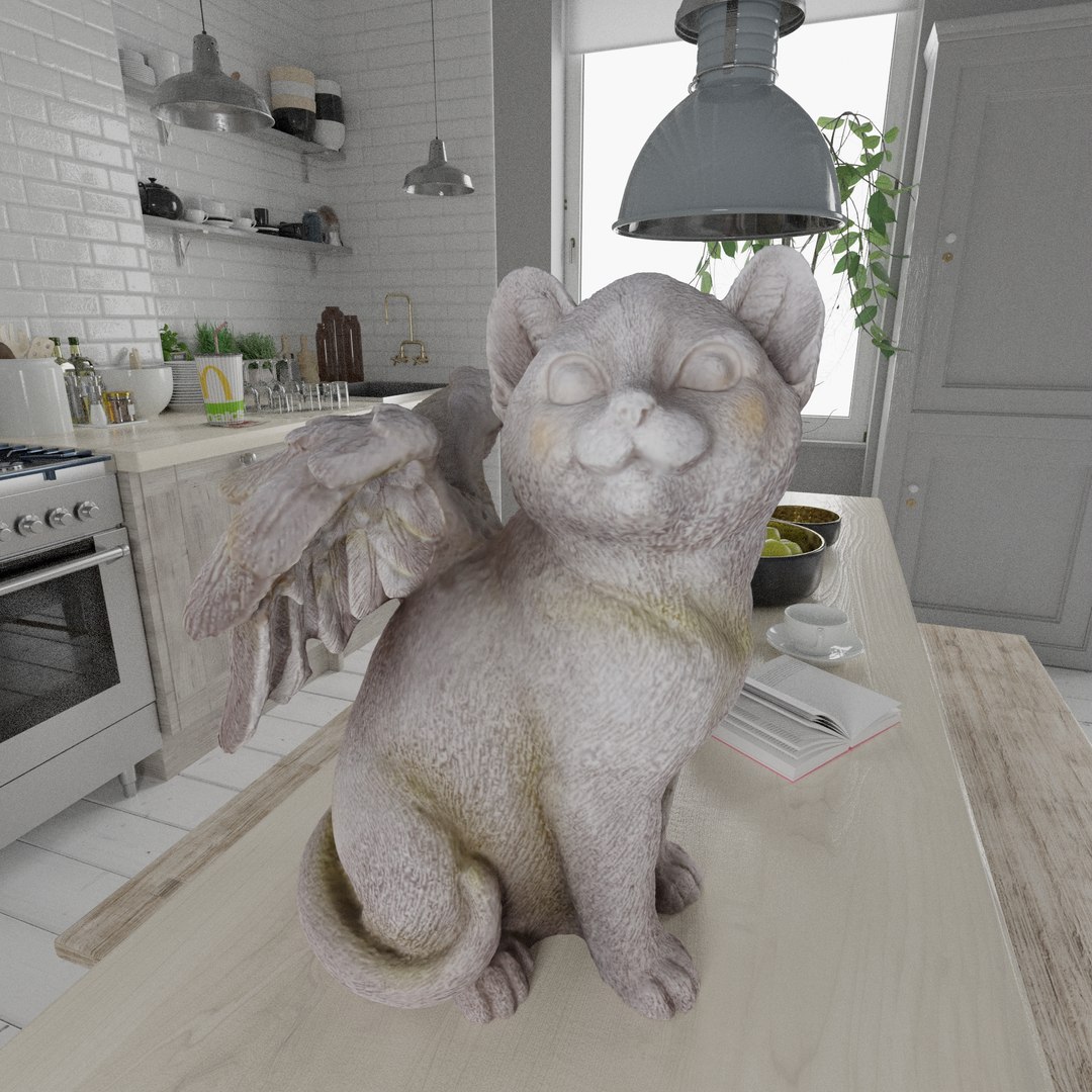 3D Cat Angel Photorealistic PBR Low-poly Model - TurboSquid 2055701
