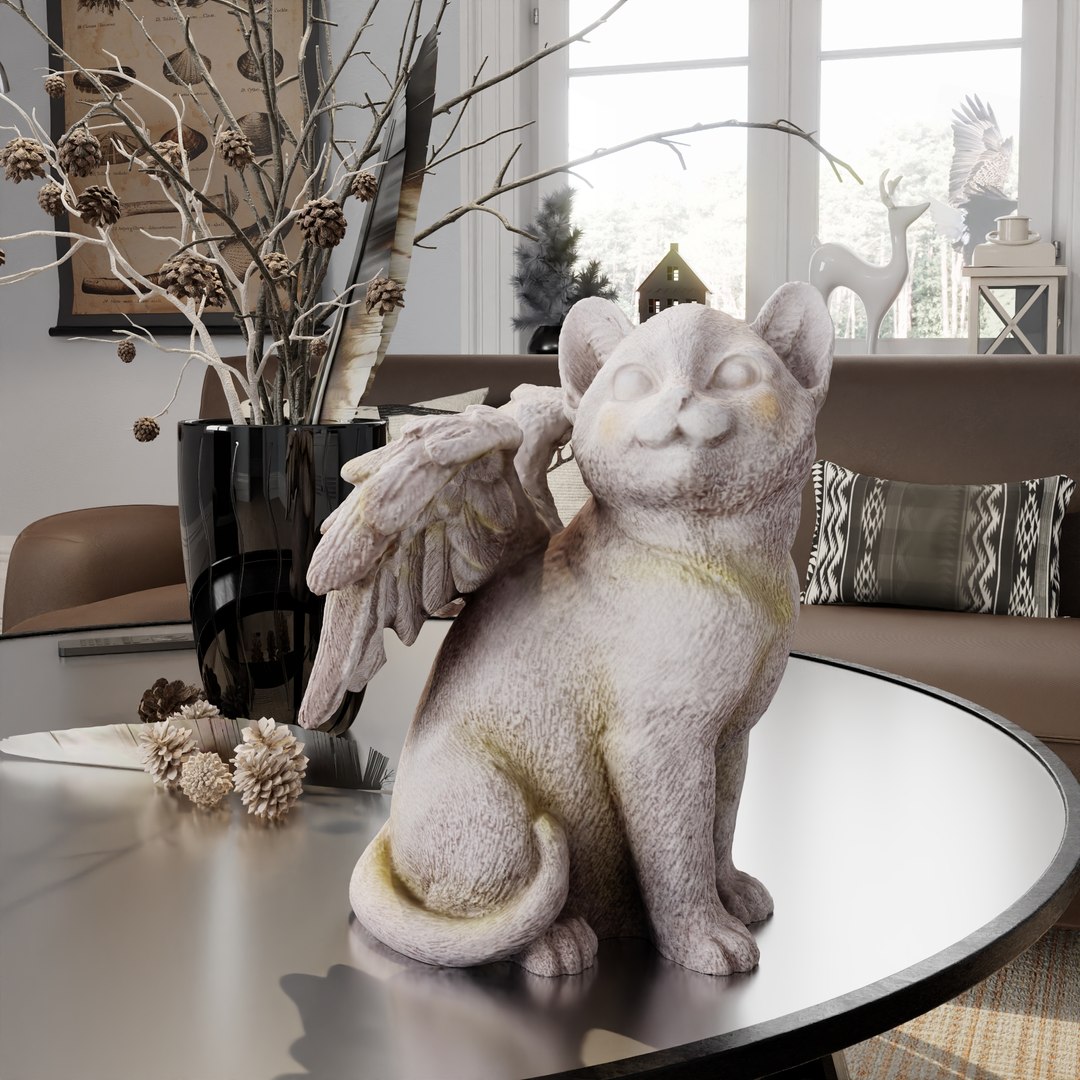 3D Cat Angel Photorealistic PBR Low-poly Model - TurboSquid 2055701
