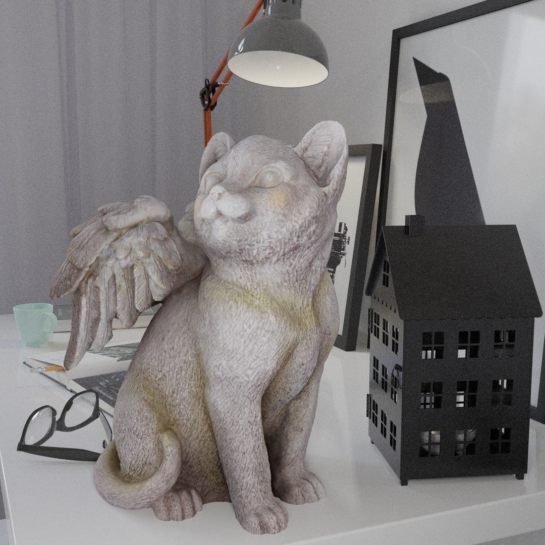 3D Cat Angel Photorealistic PBR Low-poly Model - TurboSquid 2055701