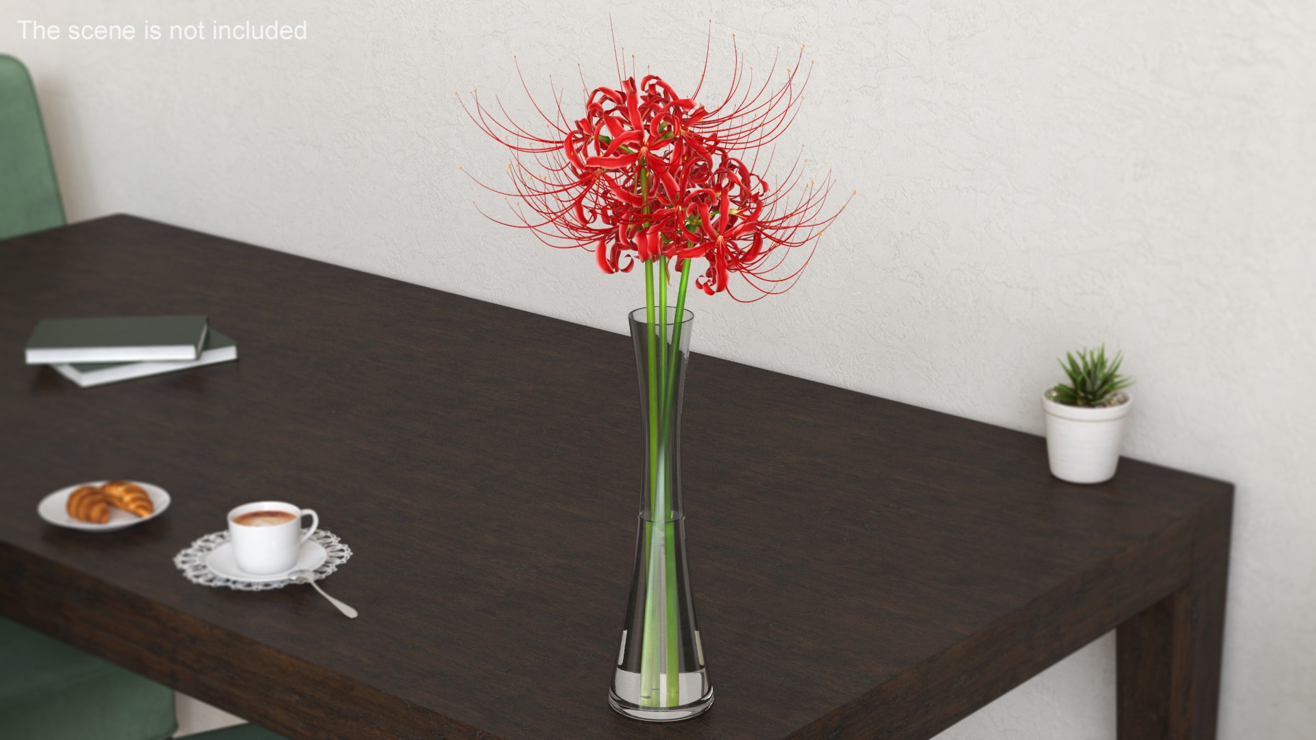 3D Bouquet Of Spider Lilies In Glass Vase Model - TurboSquid 2045810