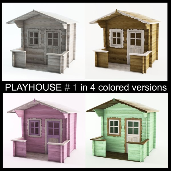 3d wooden playhouse using play model
