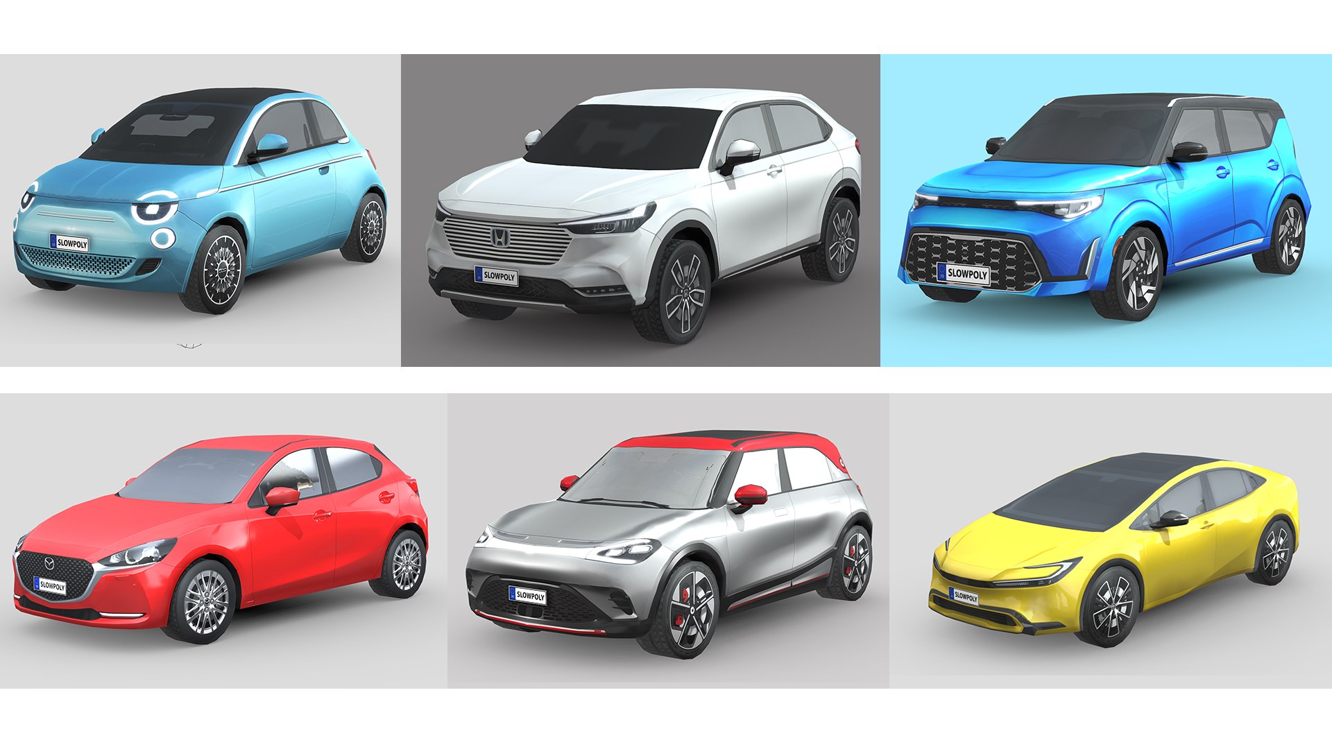 3D Model Low-Poly Car Pack 006 - City Cruiser - TurboSquid 2156287