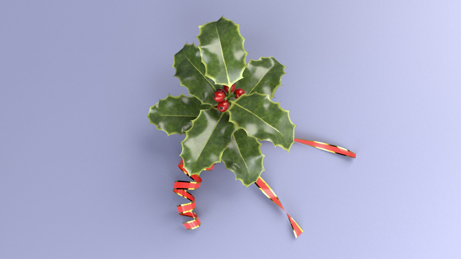 3D Christmas Holly Model - TurboSquid 1444210