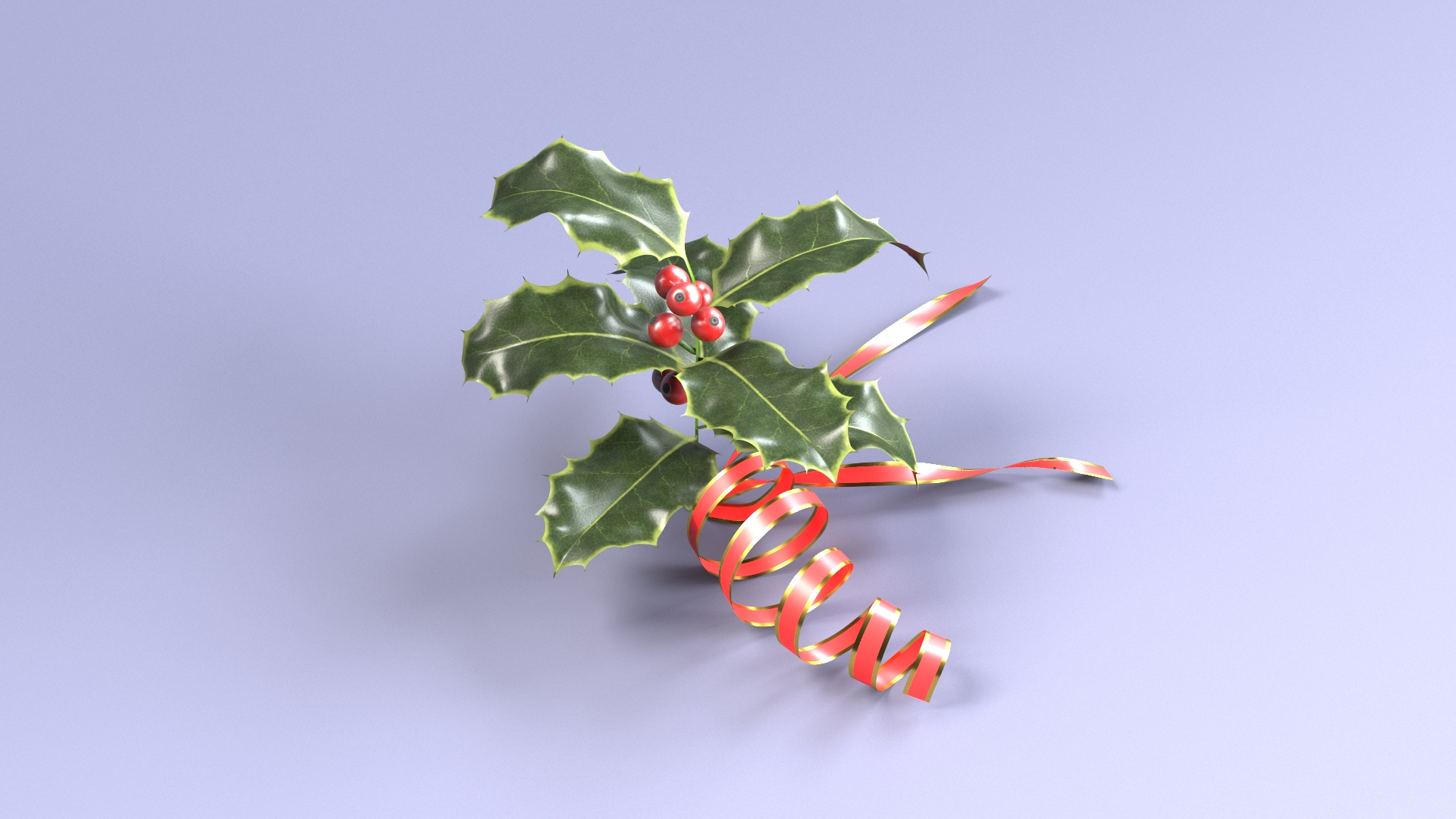 3D Christmas Holly Model - TurboSquid 1444210