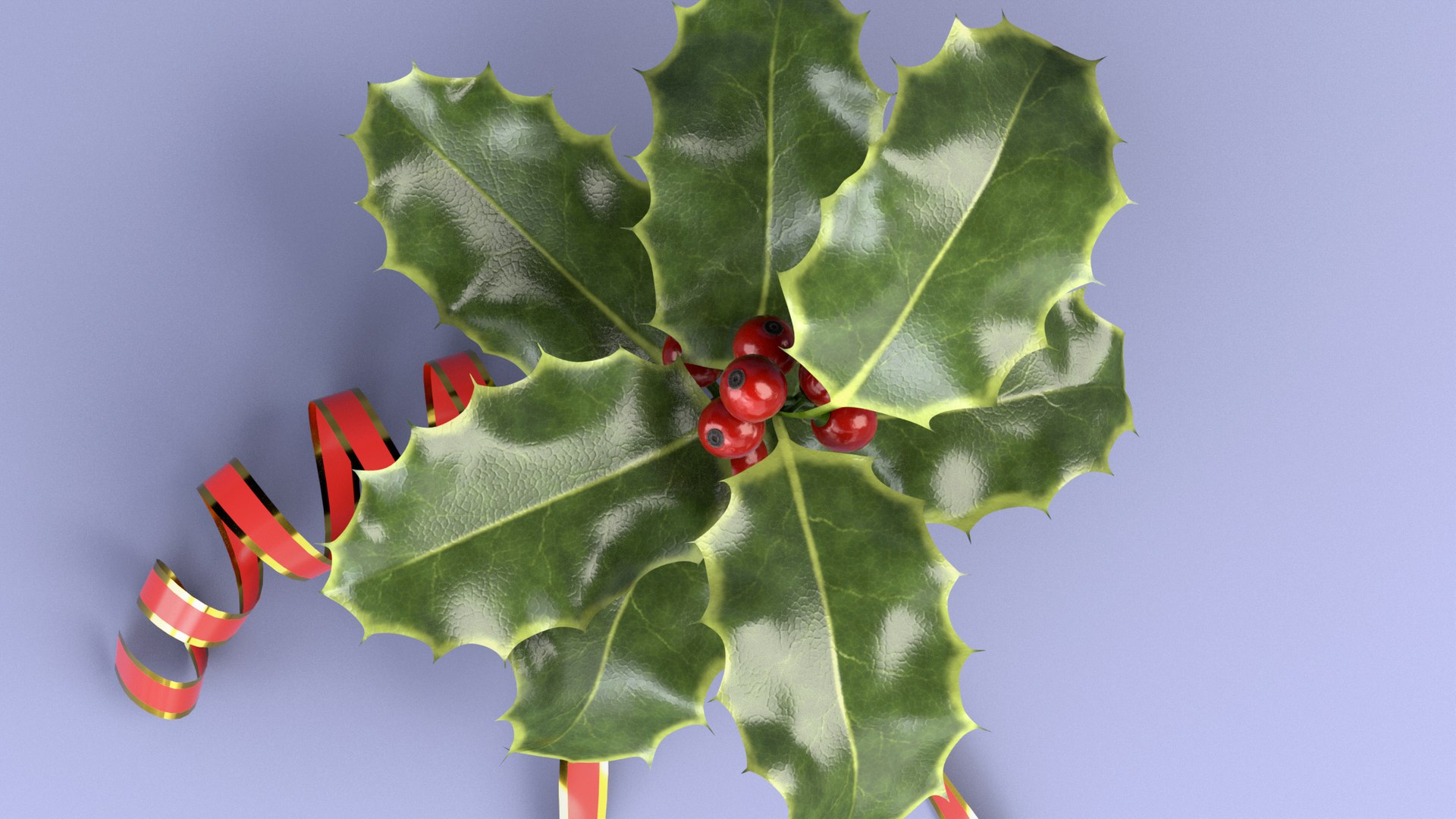 3D Christmas Holly Model - TurboSquid 1444210