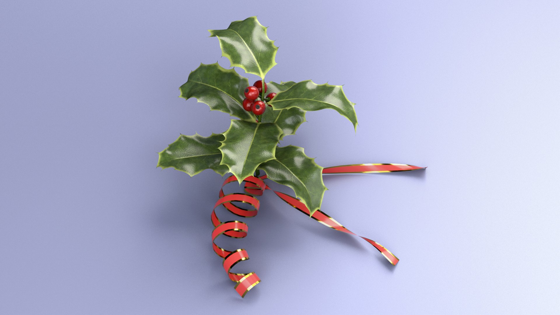 3D Christmas Holly Model - TurboSquid 1444210