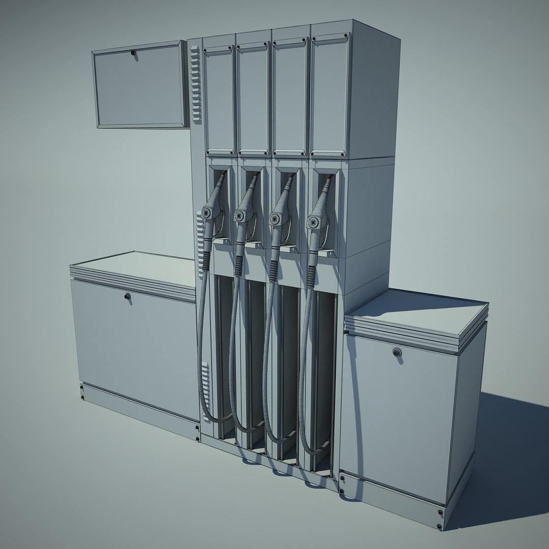 petrol pump 01 3d max