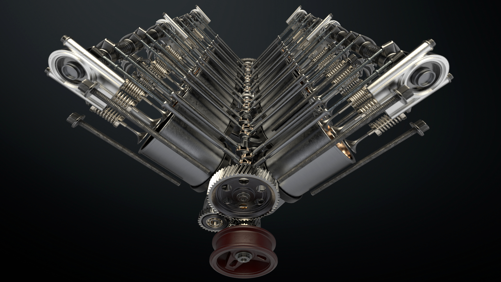 V12 Engine Working Animated Model - TurboSquid 1750969