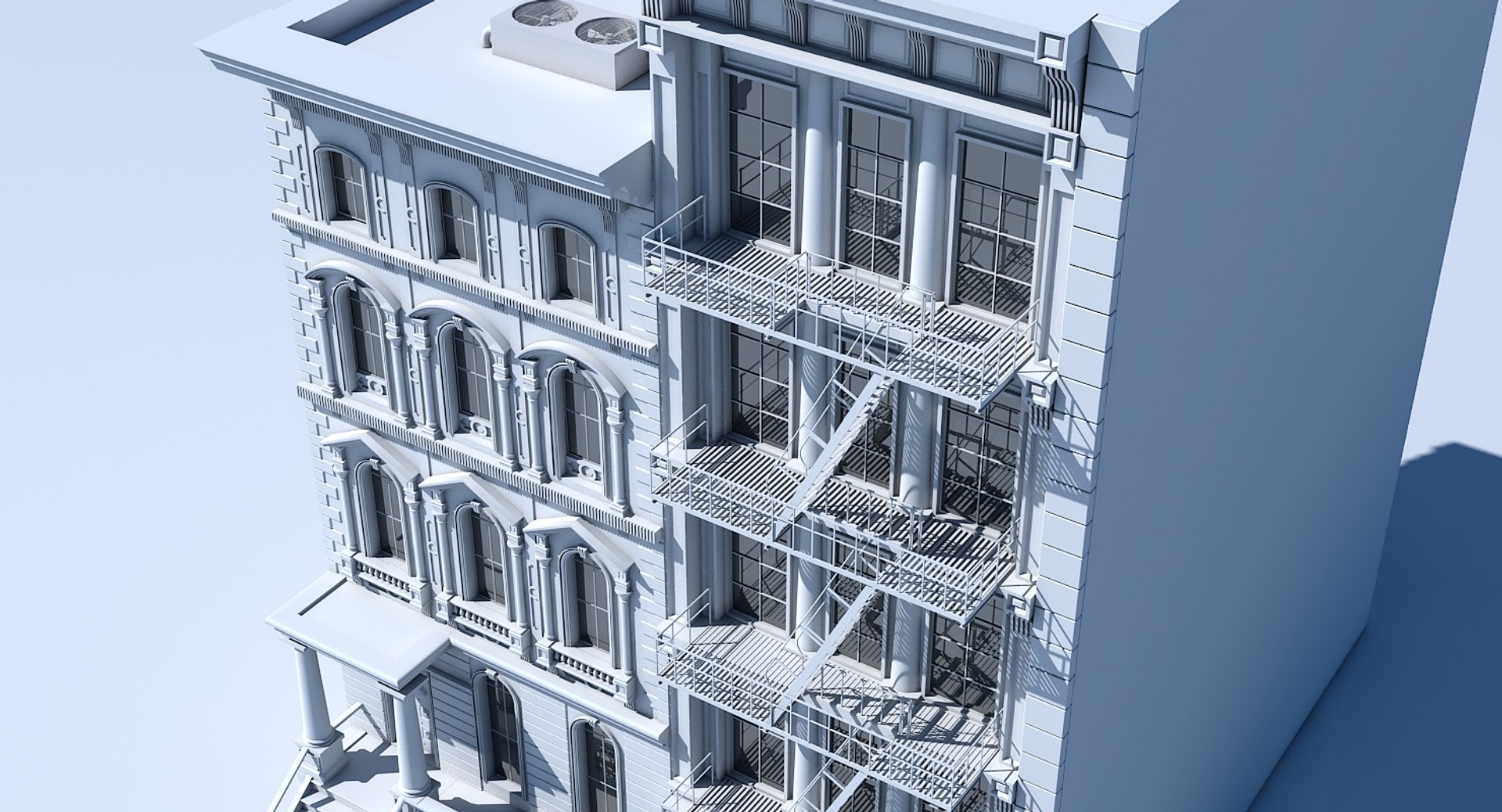 3D Tenement Building Facade - TurboSquid 1302934