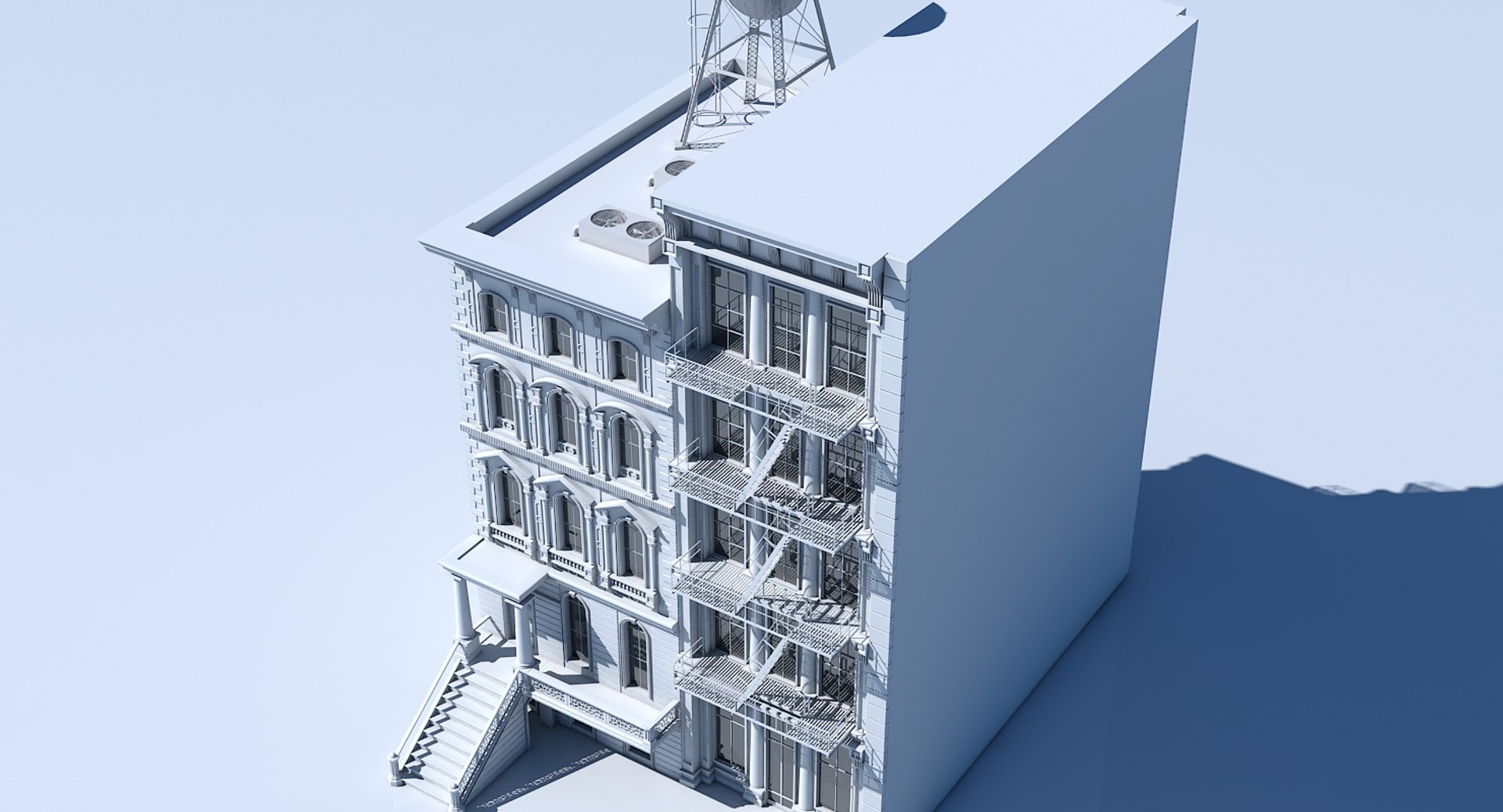 3D Tenement Building Facade - TurboSquid 1302934