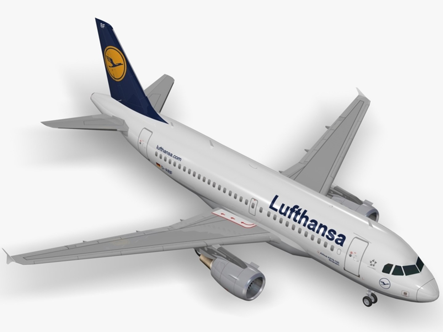 Airbus A319 Lufthansa 3d Model