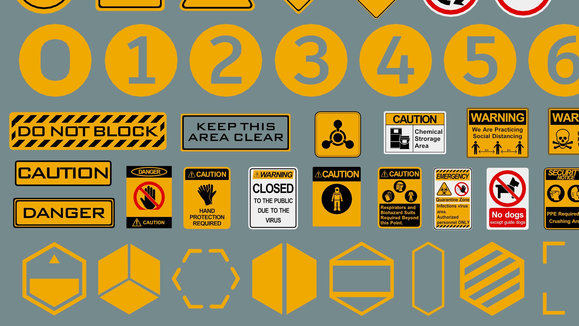 3D Polygon Decals 201 Pieces - Collection 2 - TurboSquid 2343314