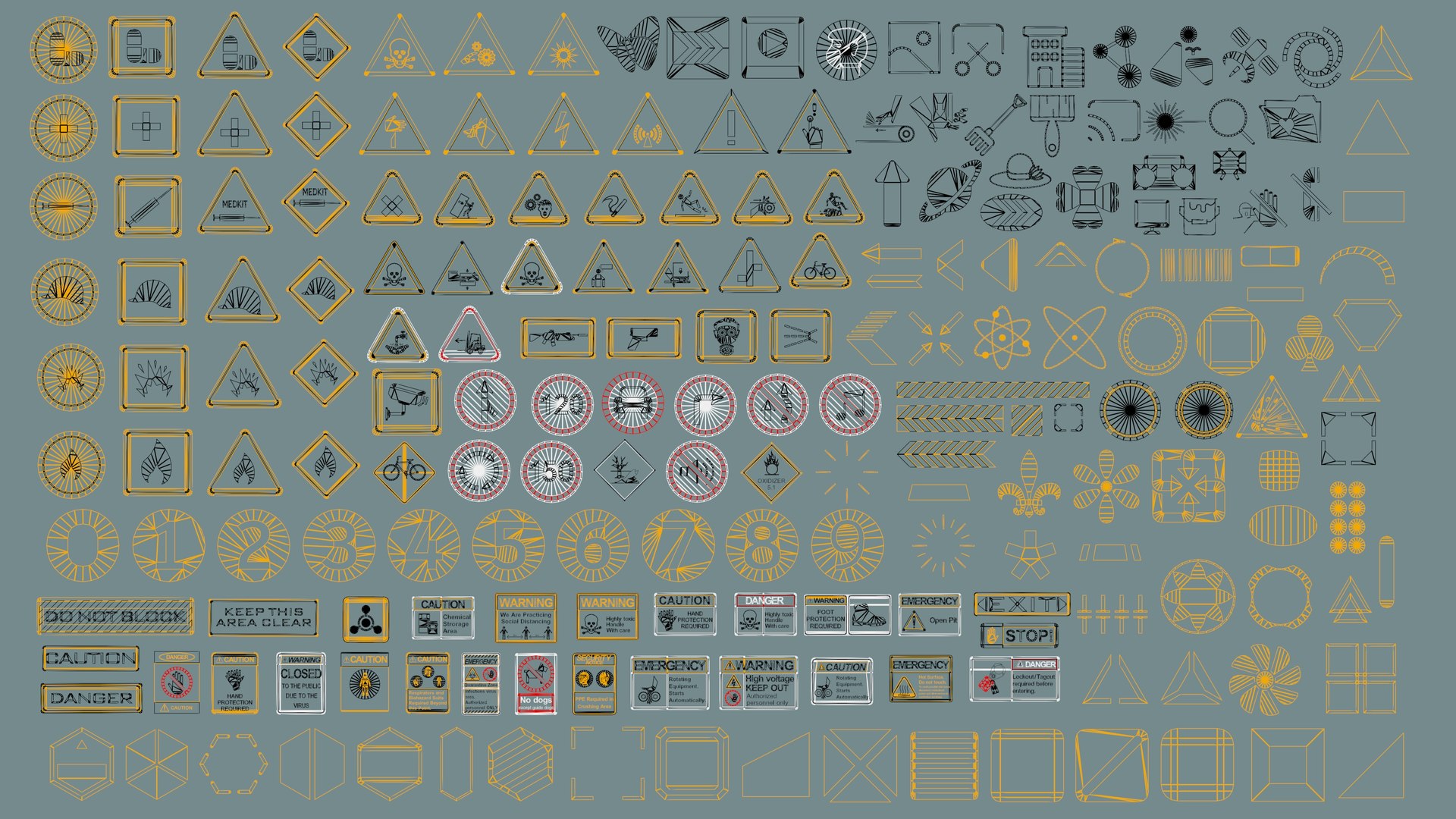 3D Polygon Decals 201 Pieces - Collection 2 - TurboSquid 2343314