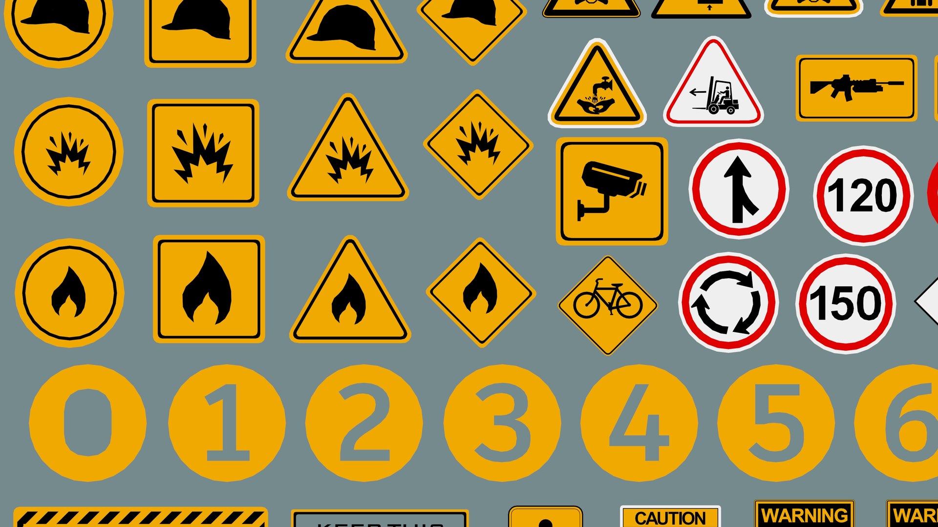 3D Polygon Decals 201 Pieces - Collection 2 - TurboSquid 2343314