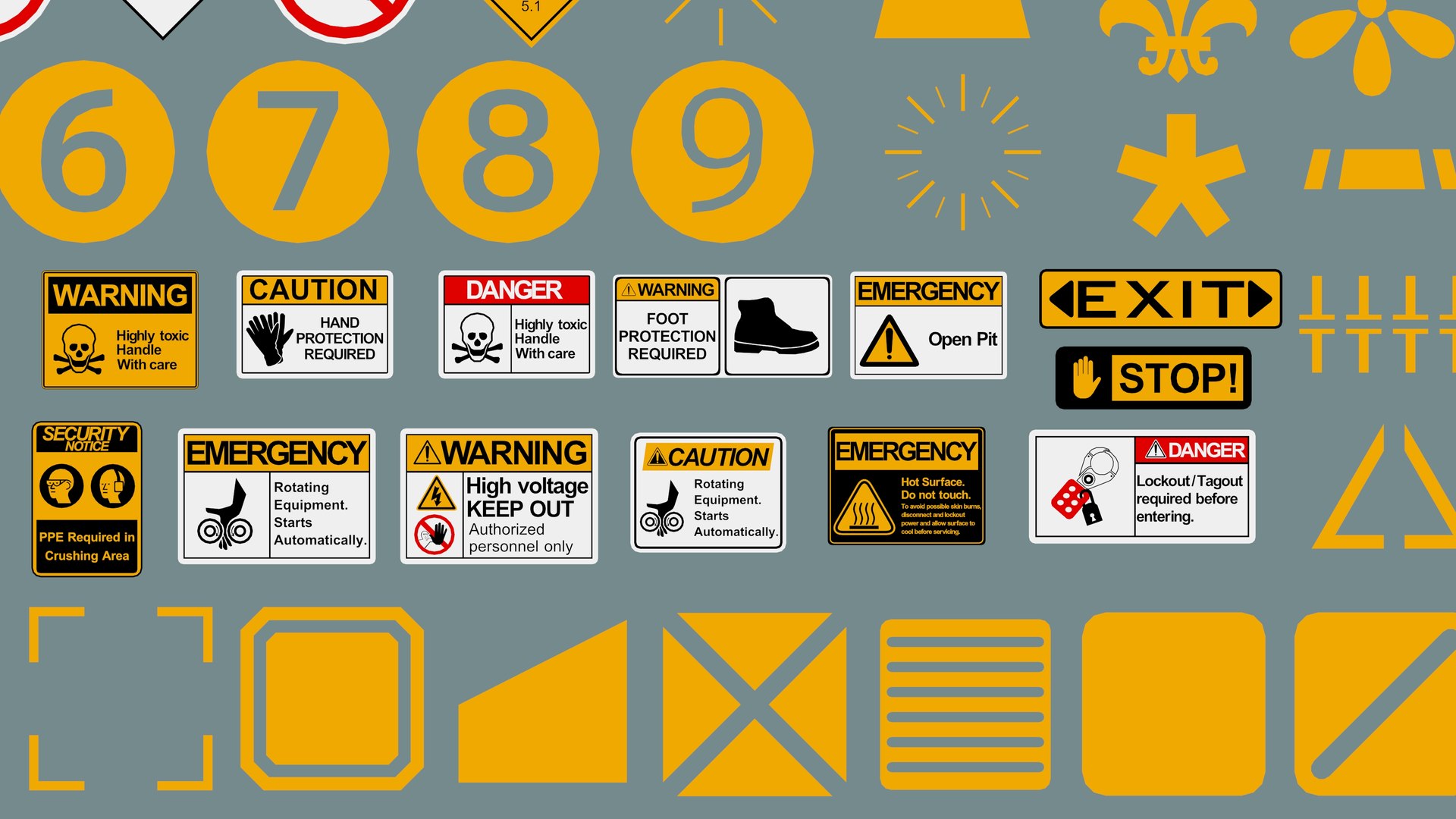 3D Polygon Decals 201 Pieces - Collection 2 - TurboSquid 2343314