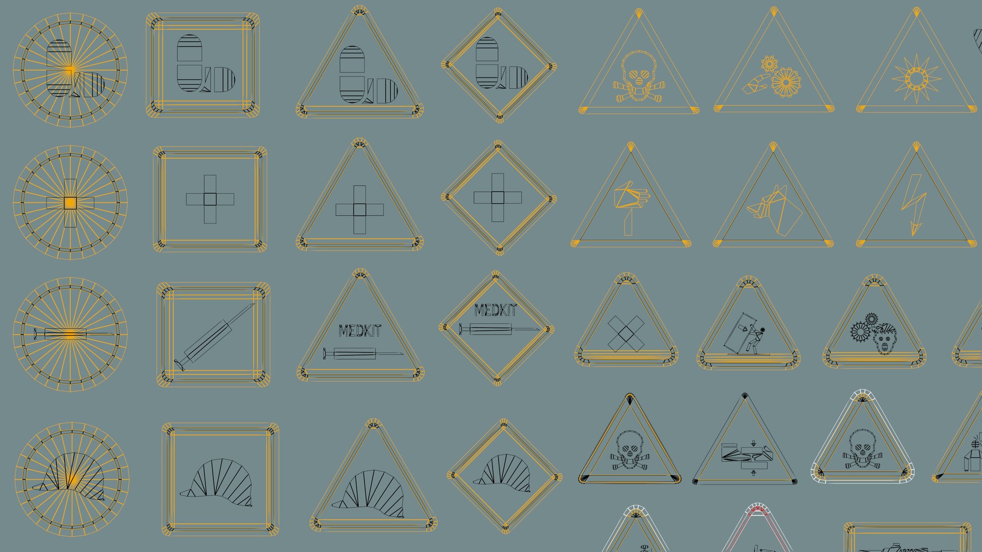 3D Polygon Decals 201 Pieces - Collection 2 - TurboSquid 2343314