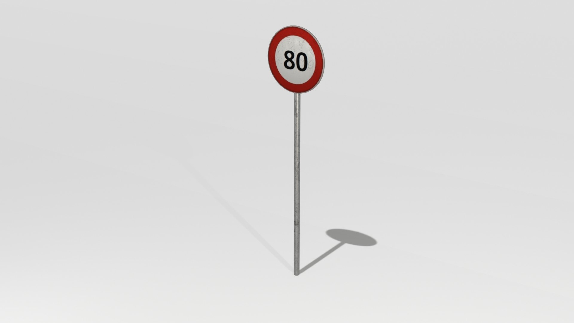 Traffic Sign Speed Limit 80 3D Model - TurboSquid 2144700