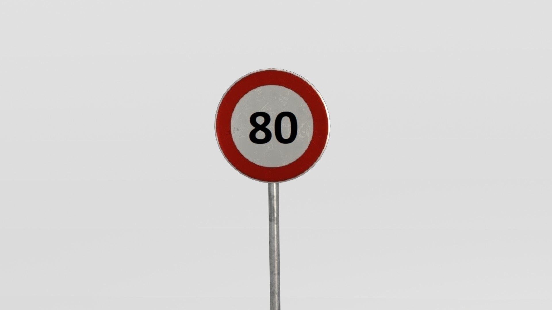 Traffic Sign Speed Limit 80 3D Model - TurboSquid 2144700