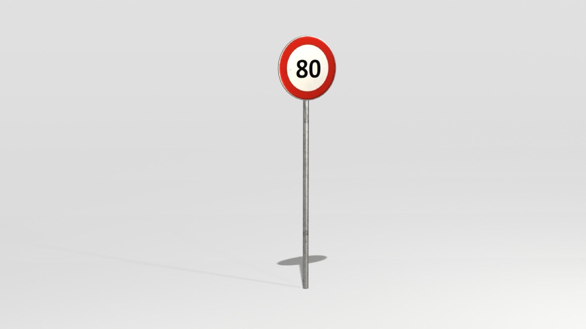 Traffic Sign Speed Limit 80 3D Model - TurboSquid 2144700