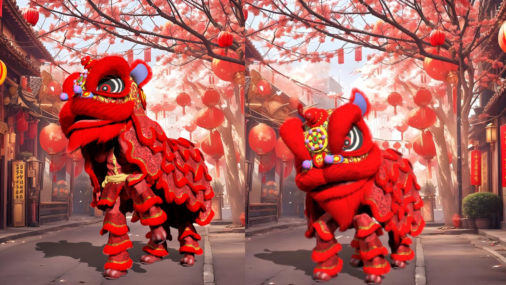 3D Model Lion Dance Lunar New Year - TurboSquid 2325199