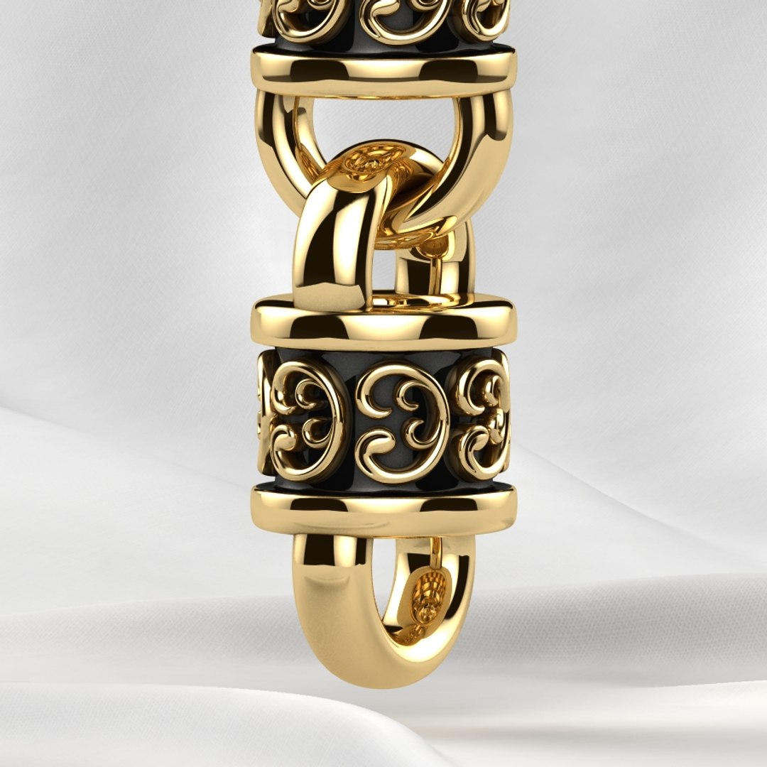 Rhodium Plating Gold Chain 3D model - TurboSquid 1777981