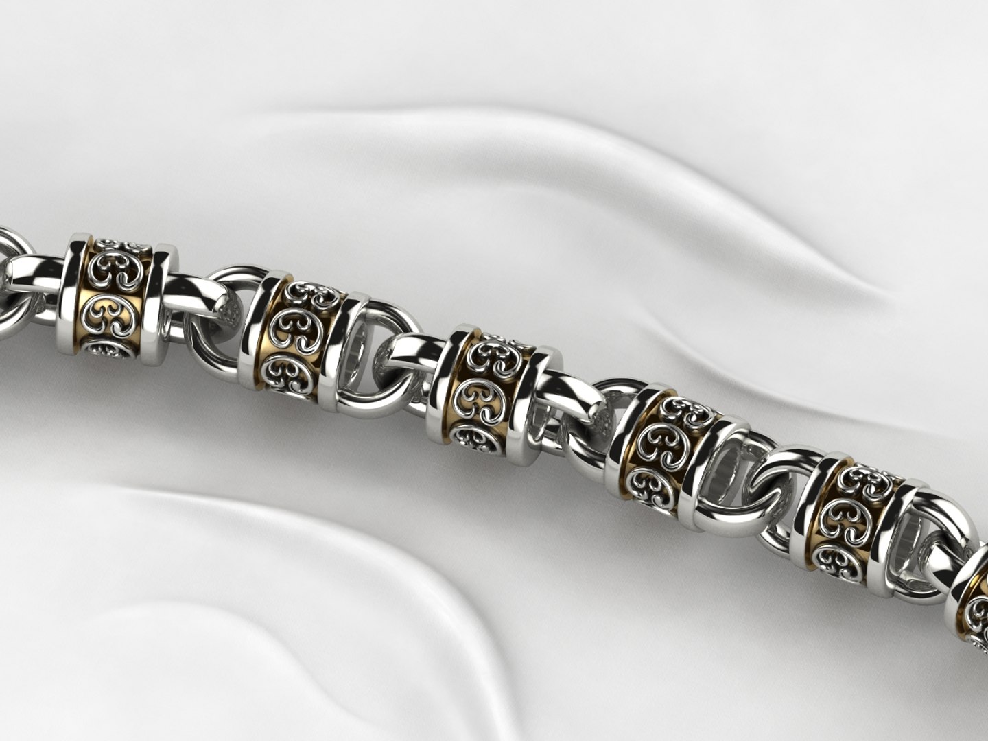 Rhodium Plating Gold Chain 3D model - TurboSquid 1777981