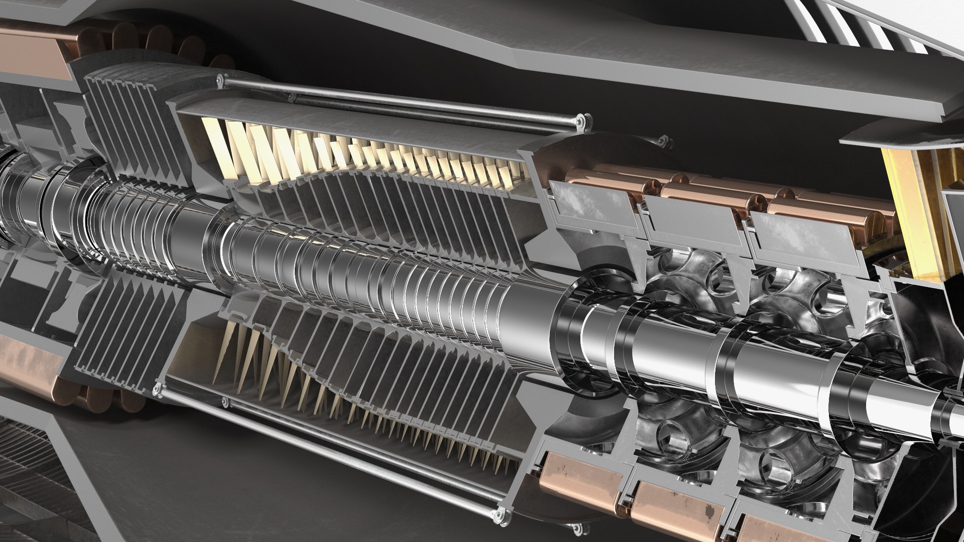 Jet Engine In Section Cut Model - TurboSquid 2381124
