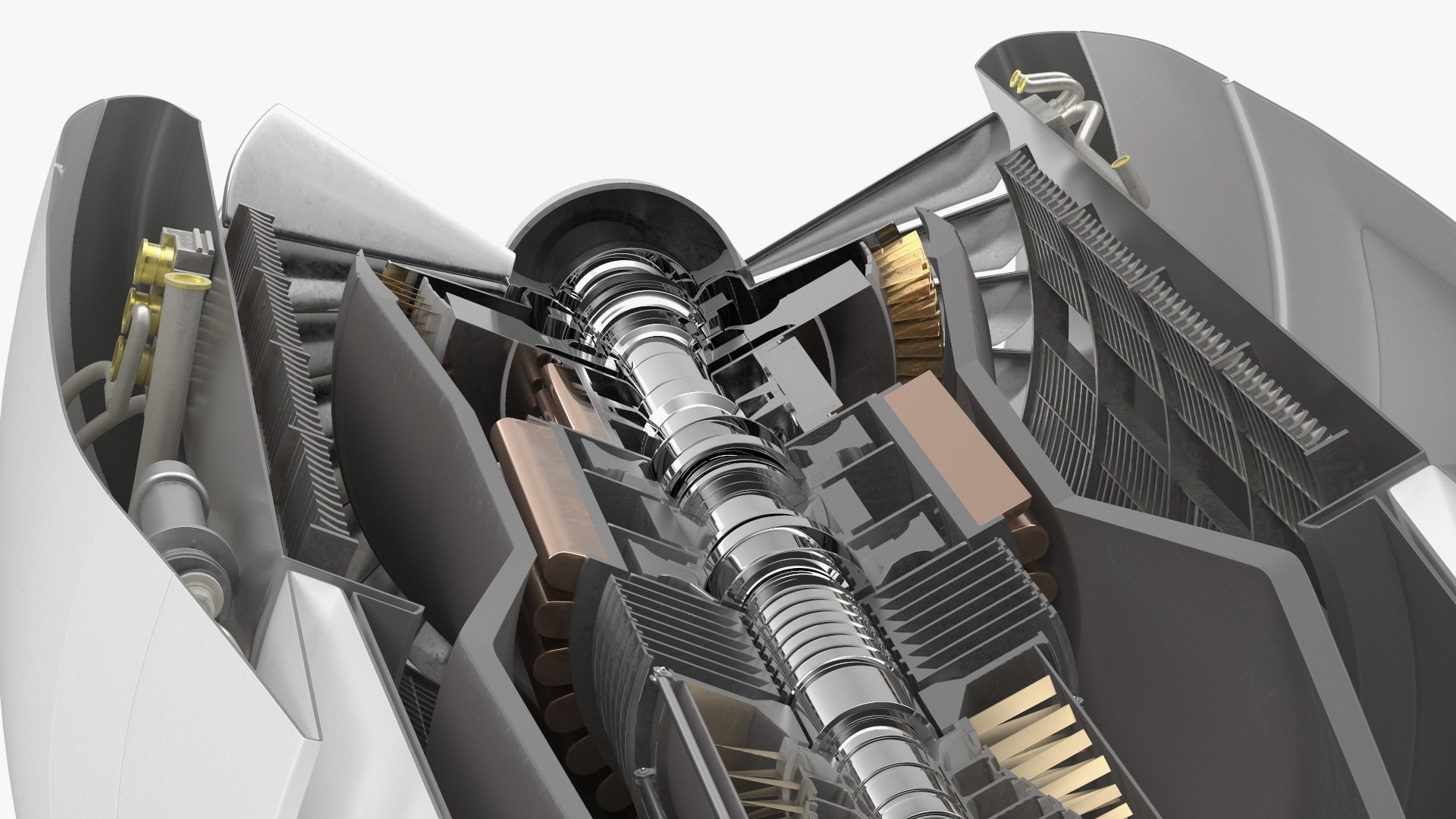 Jet Engine In Section Cut Model - TurboSquid 2381124