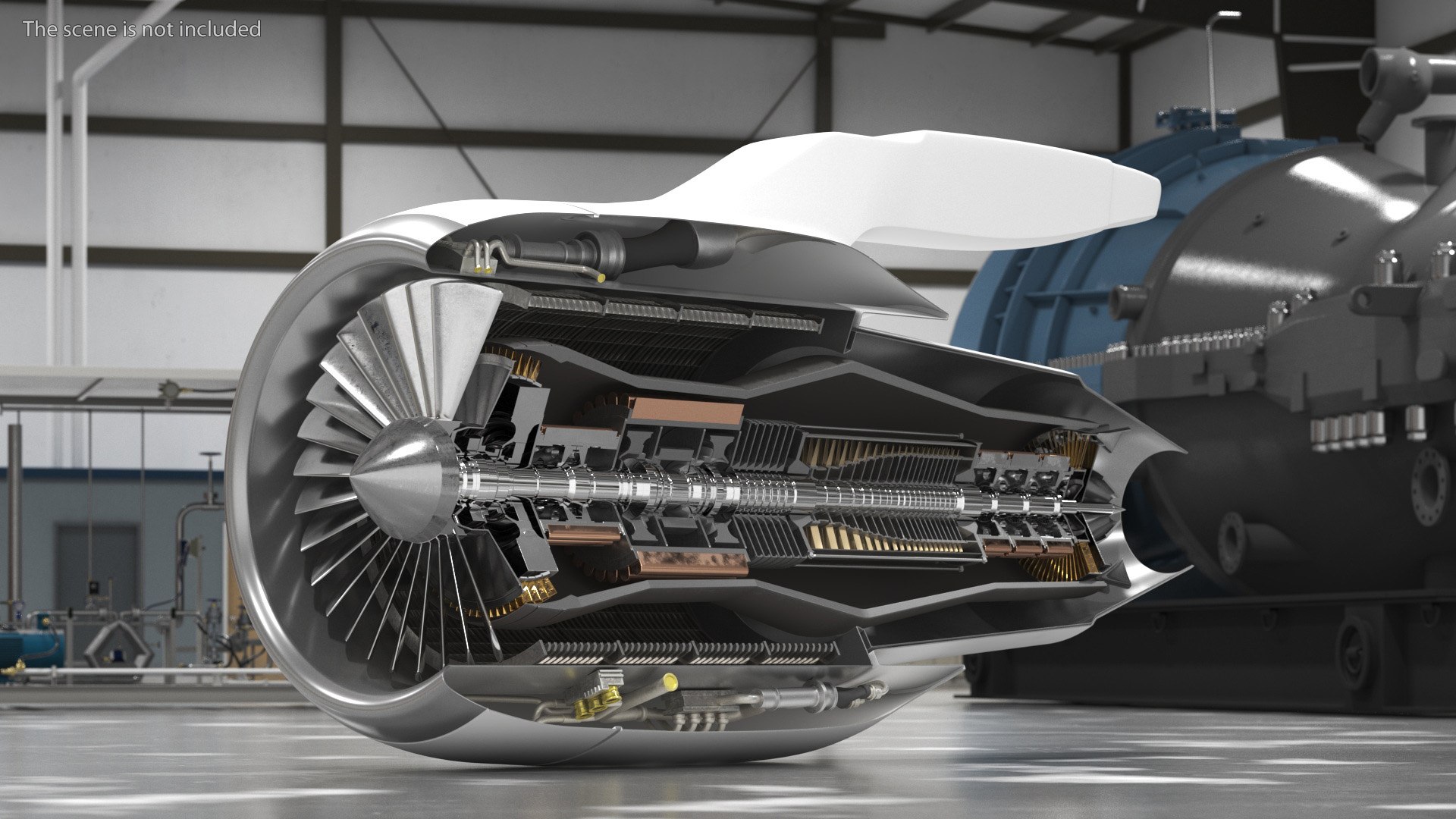 Jet Engine In Section Cut Model - TurboSquid 2381124