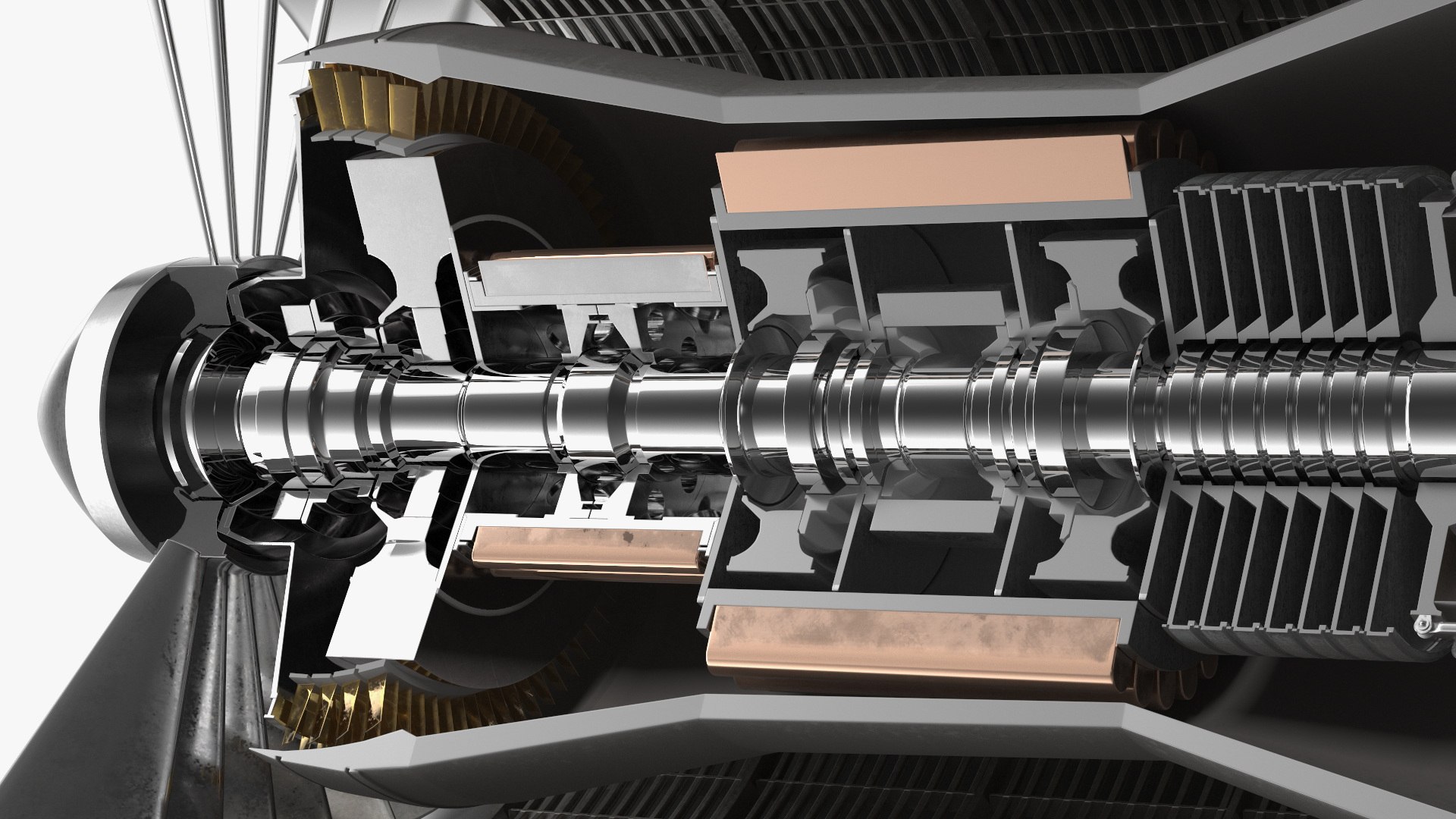 Jet Engine In Section Cut Model - TurboSquid 2381124