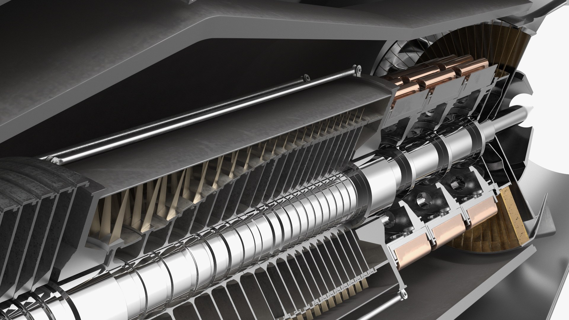 Jet Engine In Section Cut Model - TurboSquid 2381124