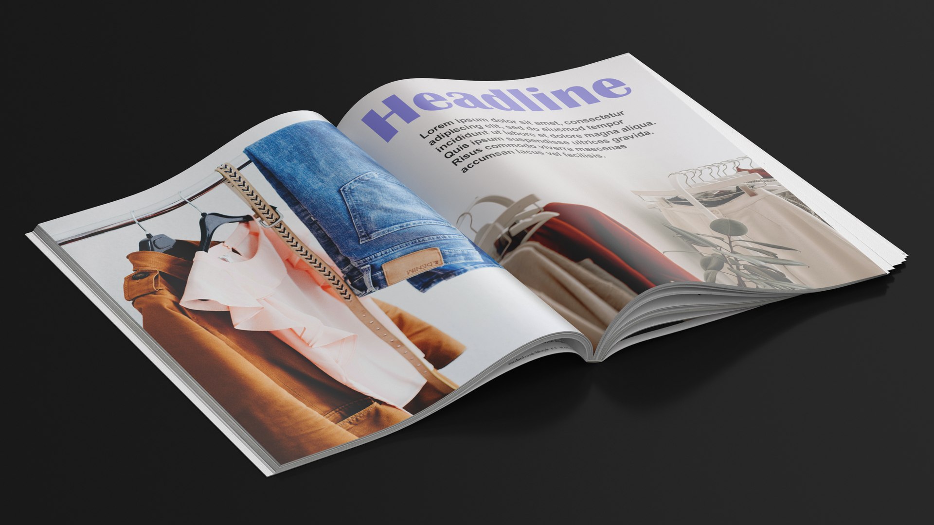 3D Open Fashion Magazine Mockup - TurboSquid 2046622