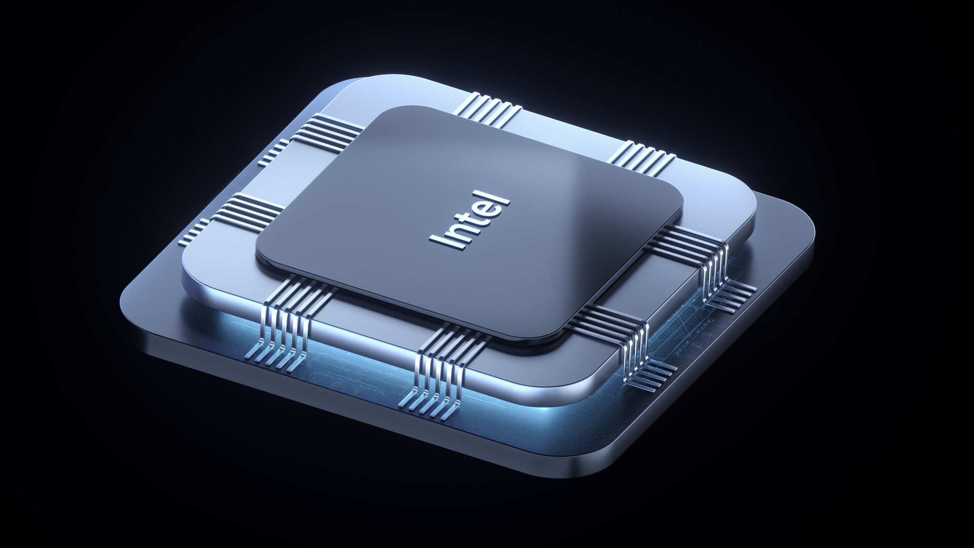 Technology CPU Chip Structure Computer Internal Chip 3D Model ...